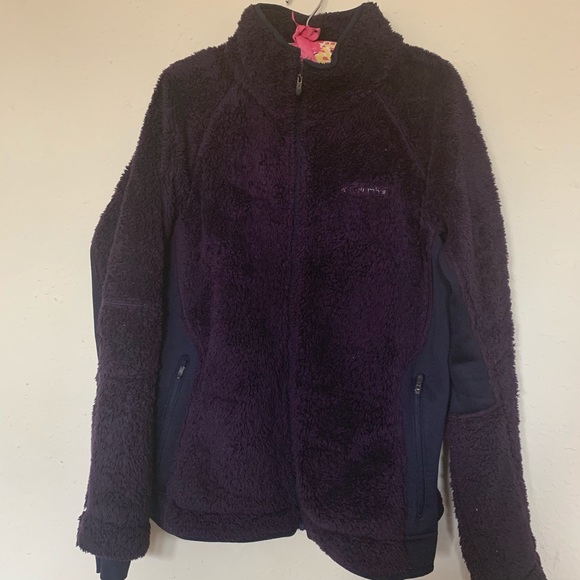 Columbia | Jackets & Coats | Plum Fuzzy Columbia Zip Up Jacket | Poshmark